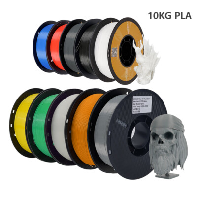 10KG Filament PLA 1.75 mm 3D Printer Bundle 1KG Roll Multipack 10 ...