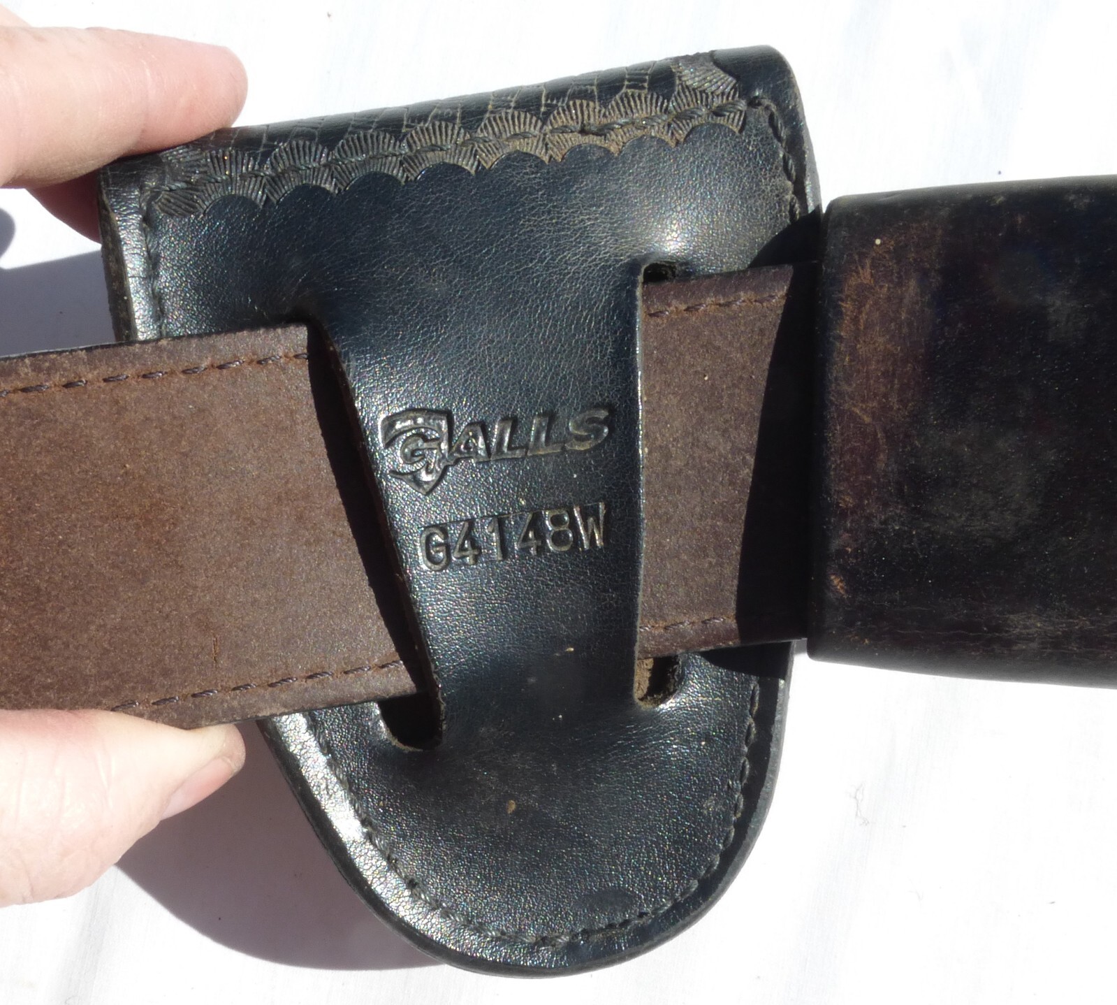 Bianchi B2C 40 Leather Sam Brown Belt Galls Handcuff Case Radio Case ...