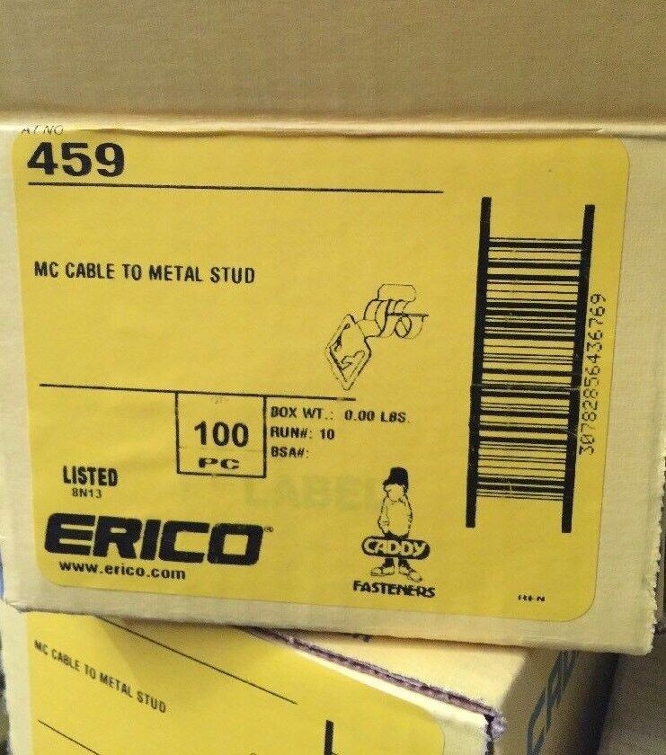 ⚡️(QTY 100) Caddy 459 MC/AC Cable To Metal Stud Conduit Clamp Erico | eBay
