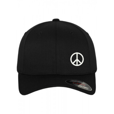 Peace symbol embroidered flexfit flex fit baseball cap, custom fitted ...