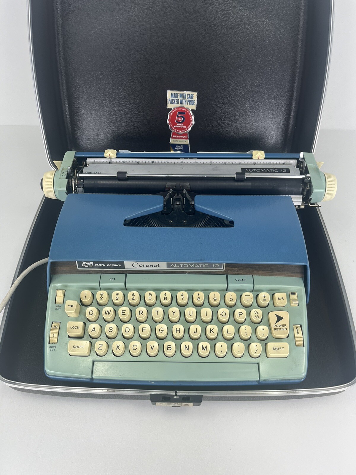 Coronet Automatic 12 Electric Typewriter by Smith-Corona Tested Blue w ...