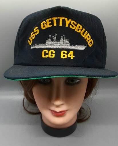 EUC Vintage USS Gettysburg CG Snap Back Hat Cap Blue… - Gem
