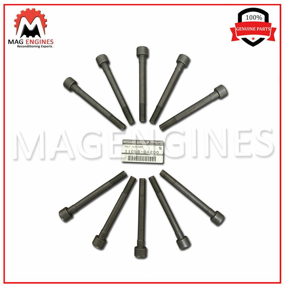 11056-D4200 GENUINE OEM HEAD BOLT SET NISSAN CA16D/DE CA18D/DE/ET ...