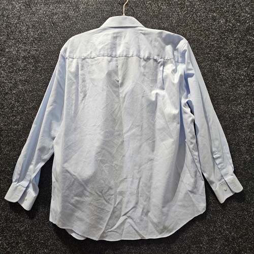 Andrew Fezza Button Dress LS Shirt Carefree Men 17 34/35 XL Blue Cotton ...