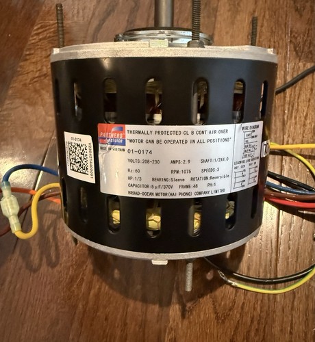 Partners Choice 1/3 HP, 208-230V, 1 PH, 1075 RPM, Direct Drive Blower ...