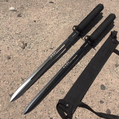 24" 2pc Sharp Ninja Black Sword with Sheath | eBay