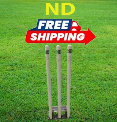 ND Cricket Wickets Spring Return Wooden Stumps With Metal Base High ...