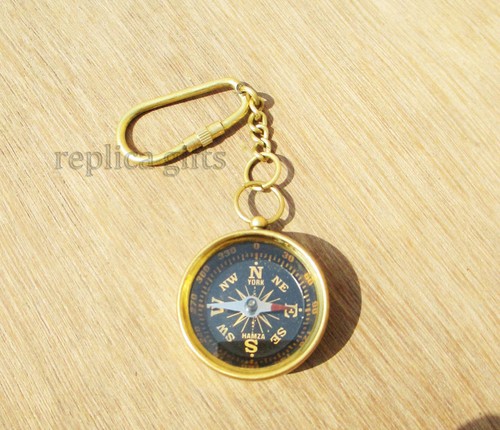 Brass Compass Keychain Marine Nautical Key Ring Bulk Wholesale Lot of ...