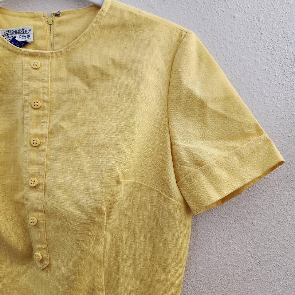 The Villager Vintage 60s Sunny Yellow Day Dress Size 14 USA Union Made ...