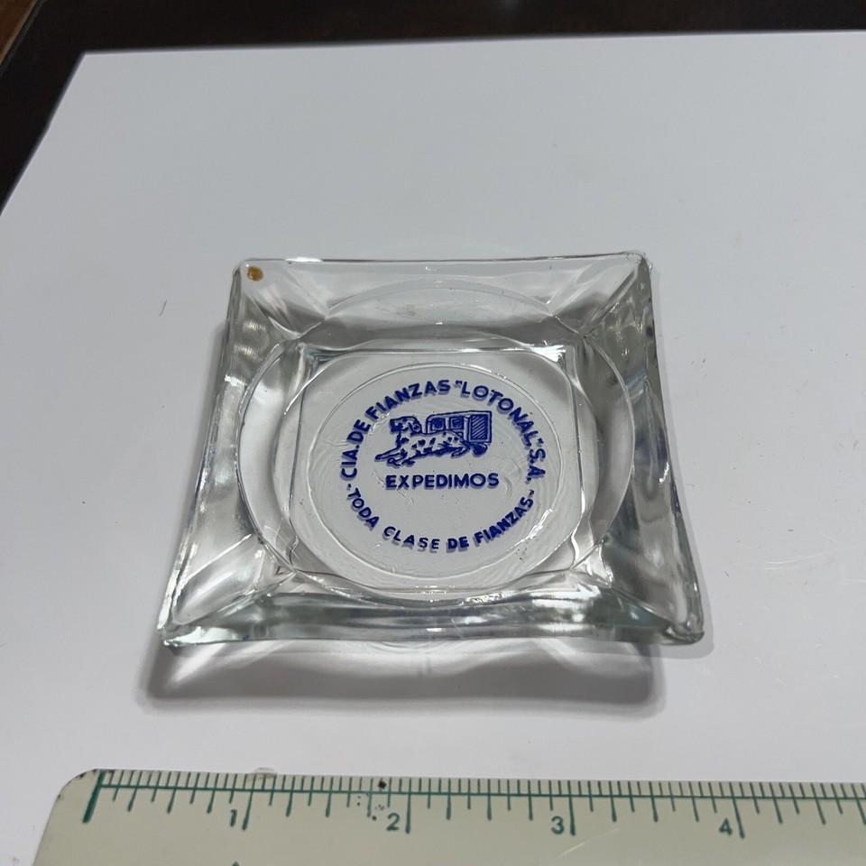 Vintage Glass Hotel / Motel / Inn Ashtray Cia De Fianzas Lotonals | eBay