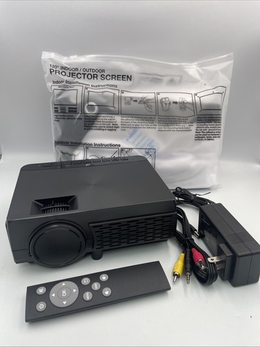 GPX Bluetooth Projector + Remote + 120" Projection Screen PJ300VP ...