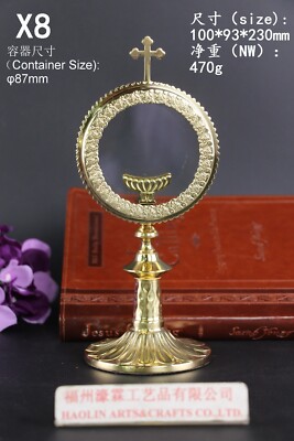 +Brass monstrance Reliquary for Church or home+relic+gift+Cross X8 | eBay