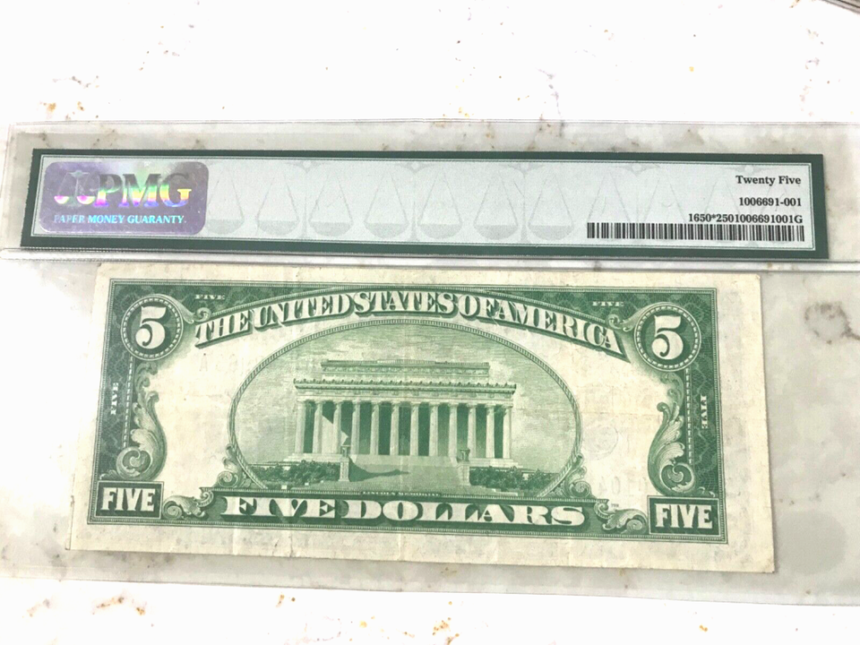 1934 $5 STAR SILVER CERTIFICATE, CERTIFIED PMG VERY FINE 25 | eBay