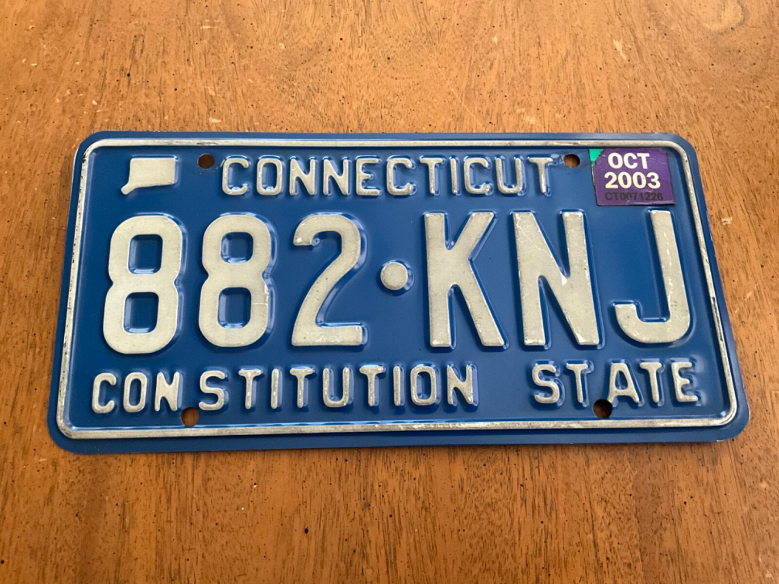 2003 Connecticut License Plate Tag 882-KNJ | eBay