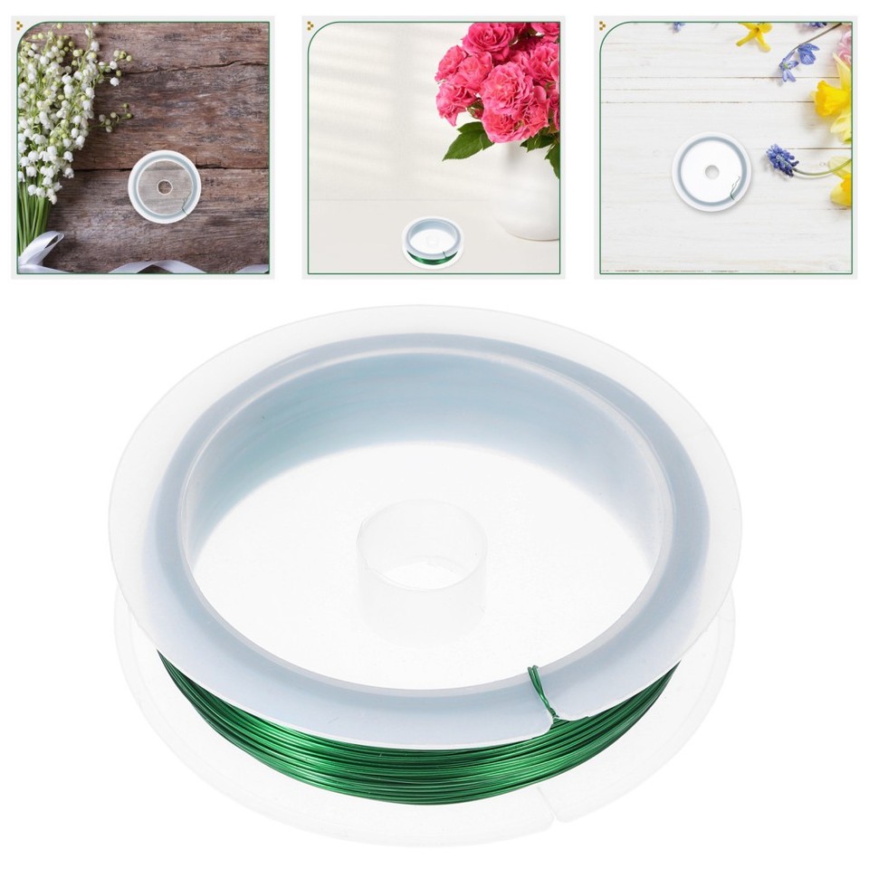 40M Green Iron Wire Bead String Craft Wire for DIY Flower Bouquet ...