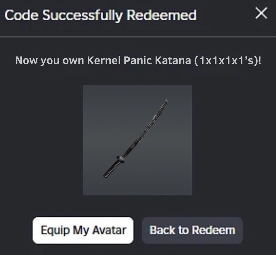Robl0x | Kernel Panic Katana (1x1x1x1’s) Action Series 1/2 Chaser RARE ...