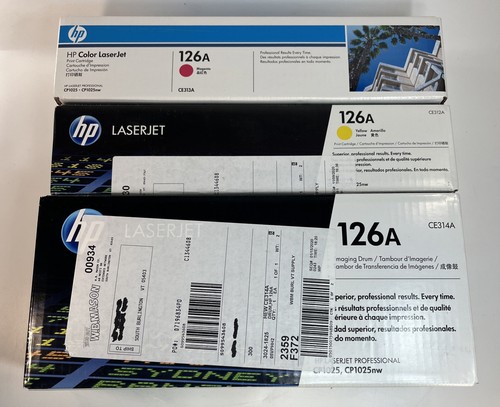 GENUINE HP 126A Toner Set CE312A CE313A CE314A FREE SHIP Black Yellow ...