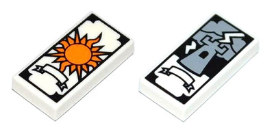 LEGO TAROT CARD TILE SET ~ Sun & Tower Fortune Teller Printed 1x2 Tiles ...