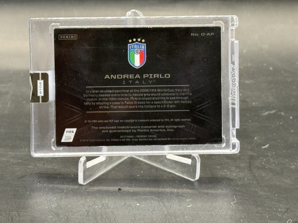 2018 Panini Eminence Andrea Pirlo Optimum Jumbo logo Patch Auto 5/10 ...
