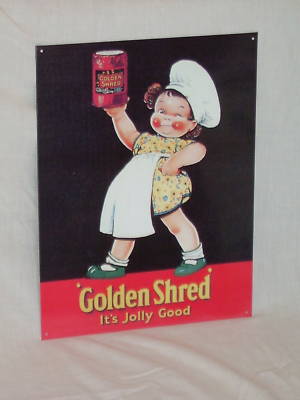 Large Vintage Picture Plaque Golden Shred Jolly Good Metal Sign-Retro ...