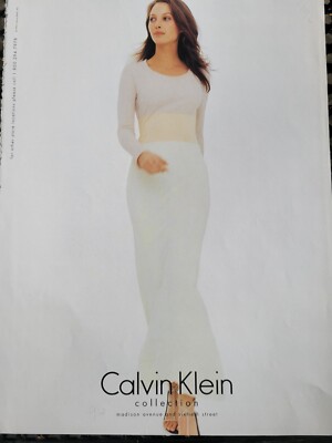1996 Women's Calvin Klein vintage White Dress clothing fashion ad | eBay