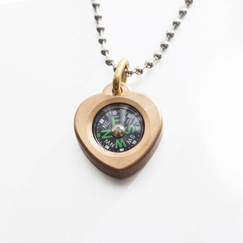 EDC 1 PC Mini Waterproof Compass Heart Shape Brass/ Titanium Compass ...