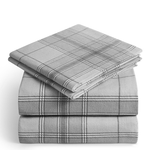 Mellanni Heavy Flannel Sheet Set 180GSM, Deep Pocket Organic 100% ...