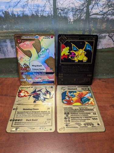 Pokemon Charizard 1st Edition Black Rainbow Metal Promo Card Rare 4 ...