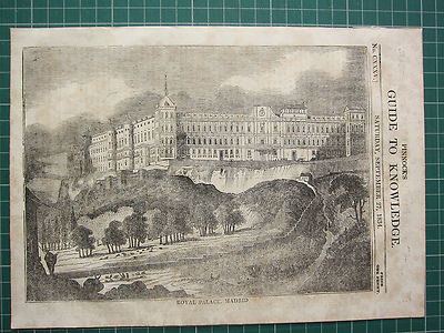 1834 WOODBLOCK PRINT ~ ROYAL PALACE MADRID ~ SPAIN | eBay UK