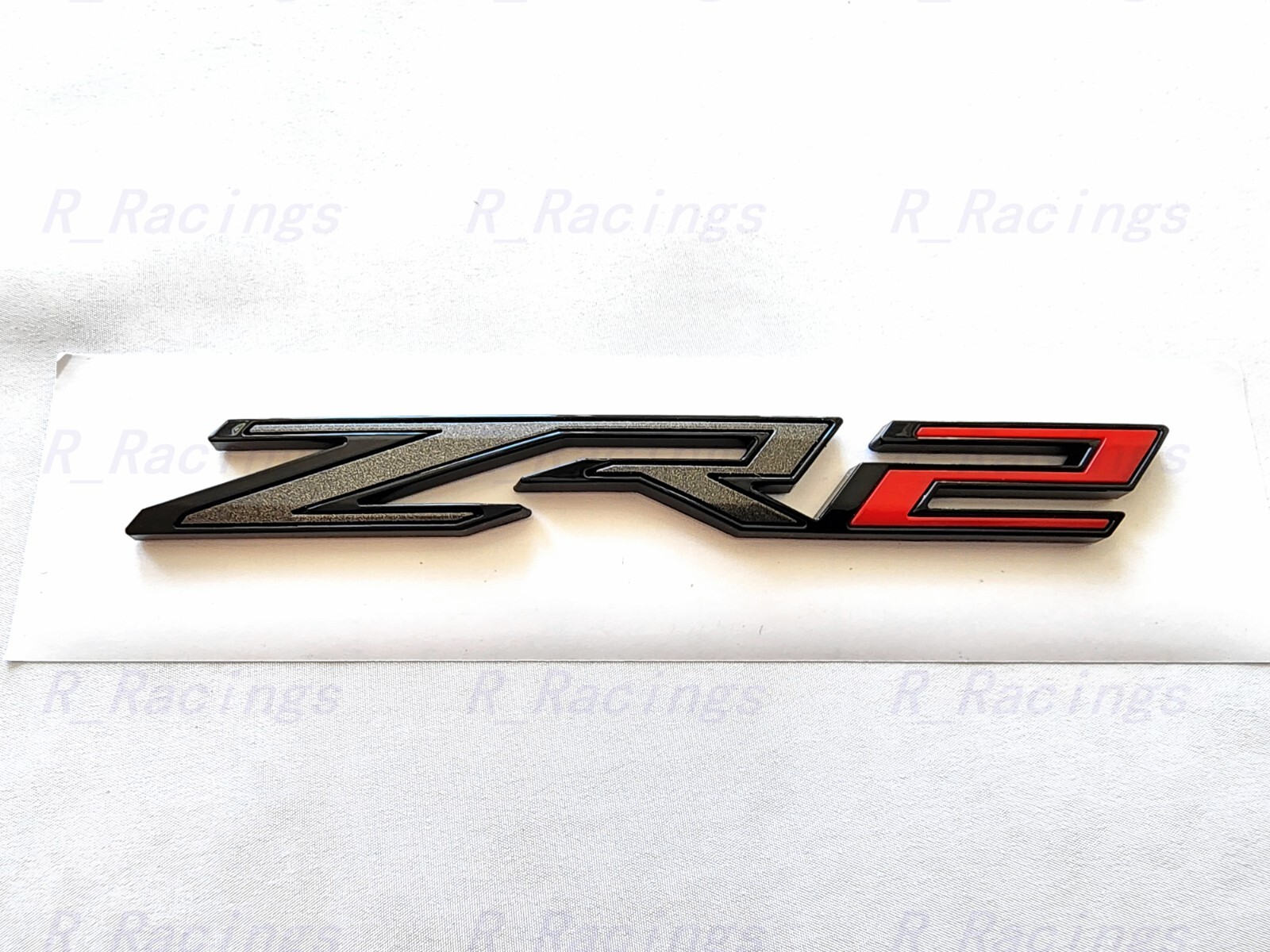 1PC Gloss black Red Rear Tailgate ZR2 Emblem Badge 2019+ Chevrolet ...