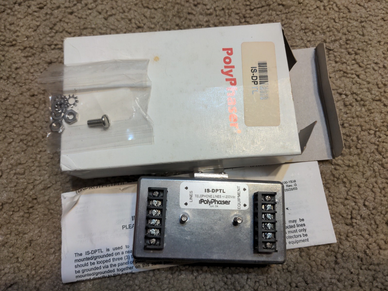 PolyPhaser IS-DPTL Impulse Suppressor for Telephone lines +/- 200 VDC ...