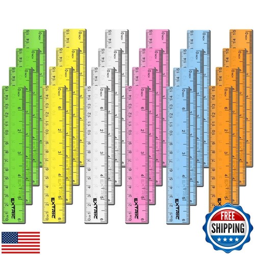 Rulers 6 Inch Bulk Classrom, 24 Count Rulers for Kids Assorted Colors ...