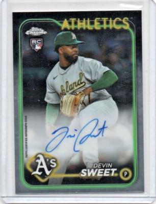 Devin Sweet AUTO Rookie 2024 Topps Chrome Update On-Card-Okland A's | eBay