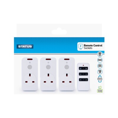20M Eco Remote Wireless Switch Control Mains Power Plug Socket - 3 Pack ...
