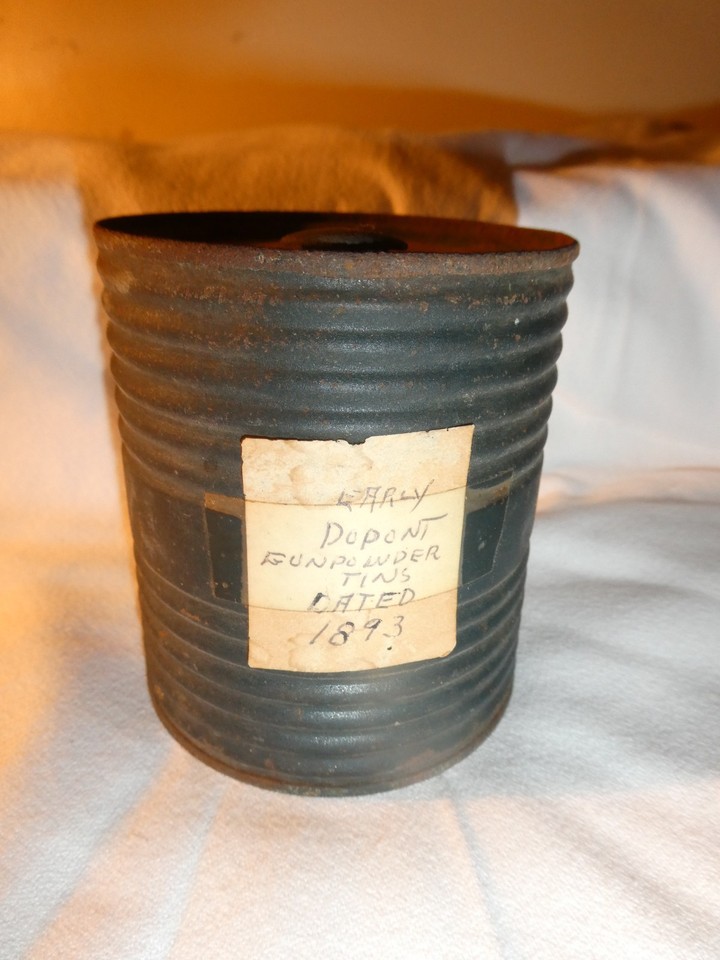 I THINK VERY EARLY DuPont Smokeless Rifle Gun Powder Mini-Keg Tin ...