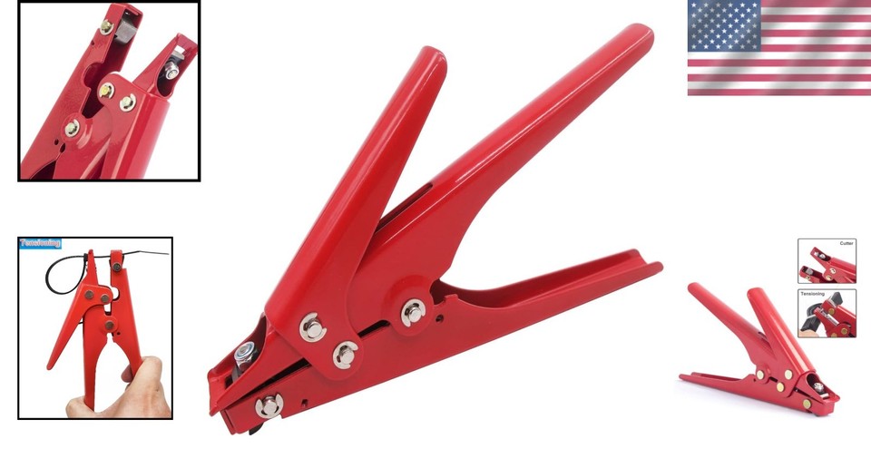Compact Zip Tie Gun for Tensioning & Cutting Nylon Cable Ties - 7.68 ...