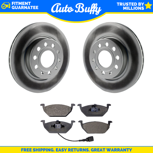 Front Coated Disc Brake Rotors And Ceramic Pads Kit For Volkswagen ...