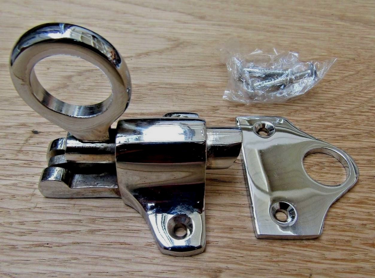 SPRING LOADED FANLIGHT CATCH FAN LIGHT LOFT WINDOW LATCH SOLID BRASS ...