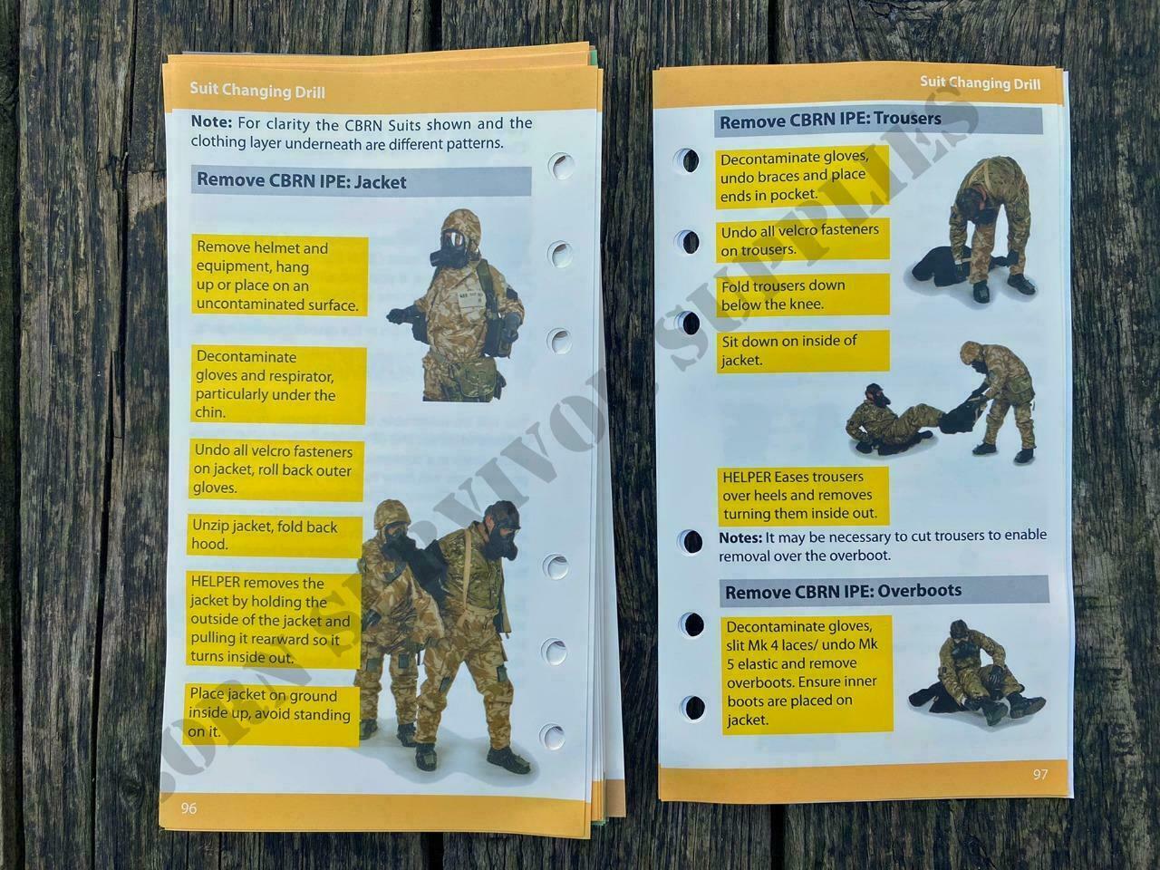 BRITISH ARMY COUNTER CBRN AIDE MEMOIRE BOOK - Gas Mask NBC Suit ...