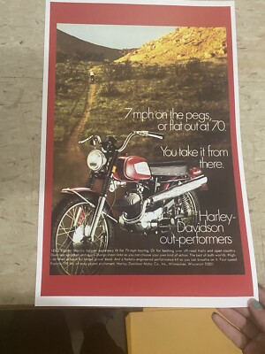 Vintage Harley Davidson 125 Rapido X1009 Advertisement Poster | eBay