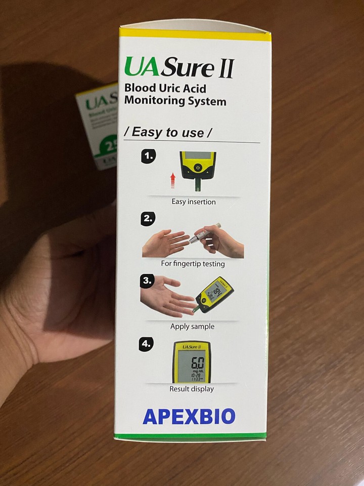 UASure II Blood Uric Acid Test Kit Meter Tool & 25 Test Strips Uric ...