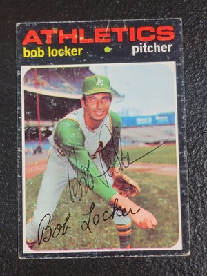Bob Locker A's Athletics signed 1971 Topps baseball card #356 Auto ...