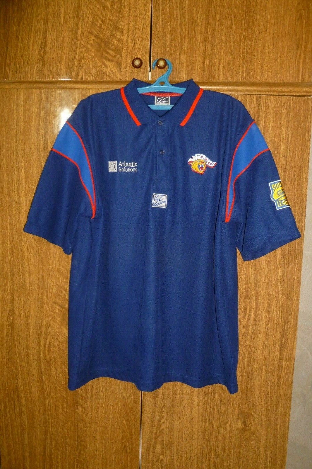 Wakefield Trinity Wildcats ISC Rugby Polo Shirt 2005 Jersey Blue Men ...