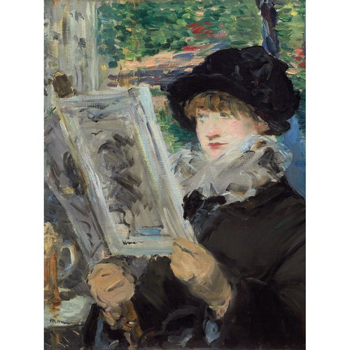 Manet Woman Reading Book Impressionist Painting Canvas Art Print Poster ...