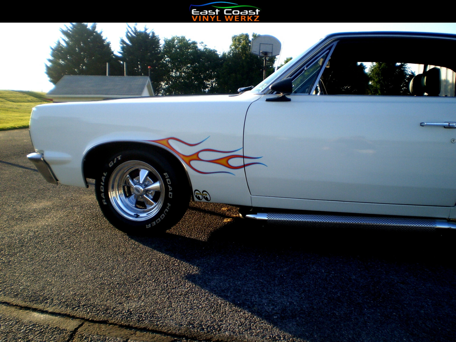 Hot Rod Flame decals 2pc set for Mopar Chevy Ford fenders cowl hood 4x4 ...