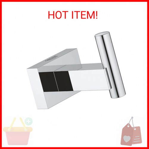 Grohe 40511001 Essentials Cube Robe Hook, Starlight Chrome ...