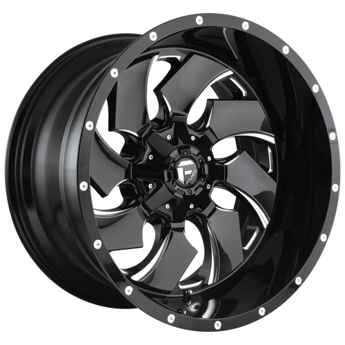 20x9 Fuel D574 Cleaver Gloss Black & Milled Wheel 5x4.5/5x5 (1mm ...