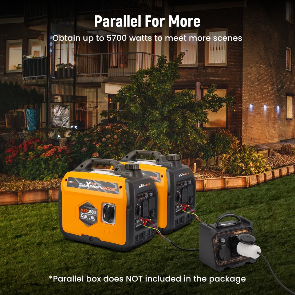 Super Quiet 3800 Watt Portable Inverter Generator Parallel Ready ECO ...