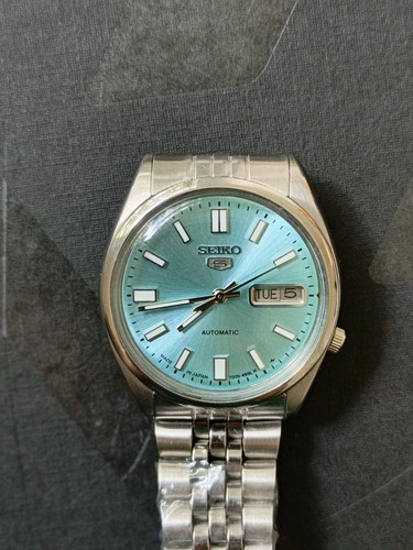 Vintage Japanese Automatic Seiko Watch Date/ Day Light Blue Dial | eBay UK