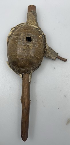 Vintage Native American real turtle shell rattle stick | eBay